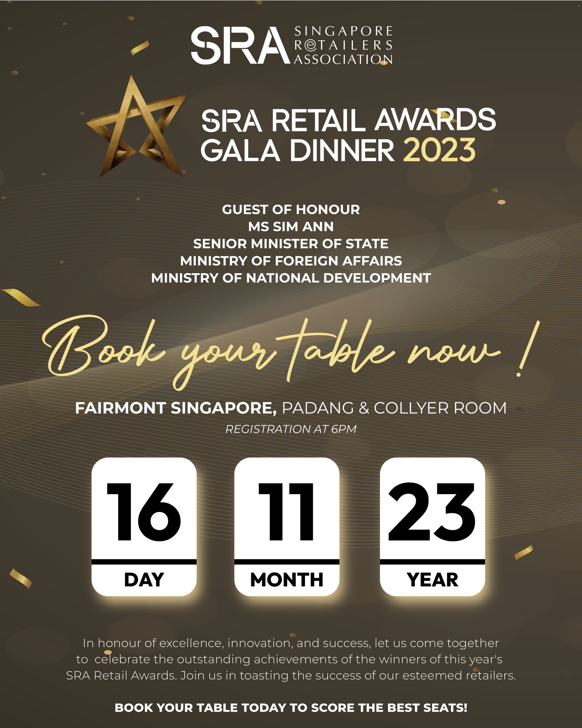 SRA Retail Awards Gala Dinner 2023 - Singapore Retailers Association