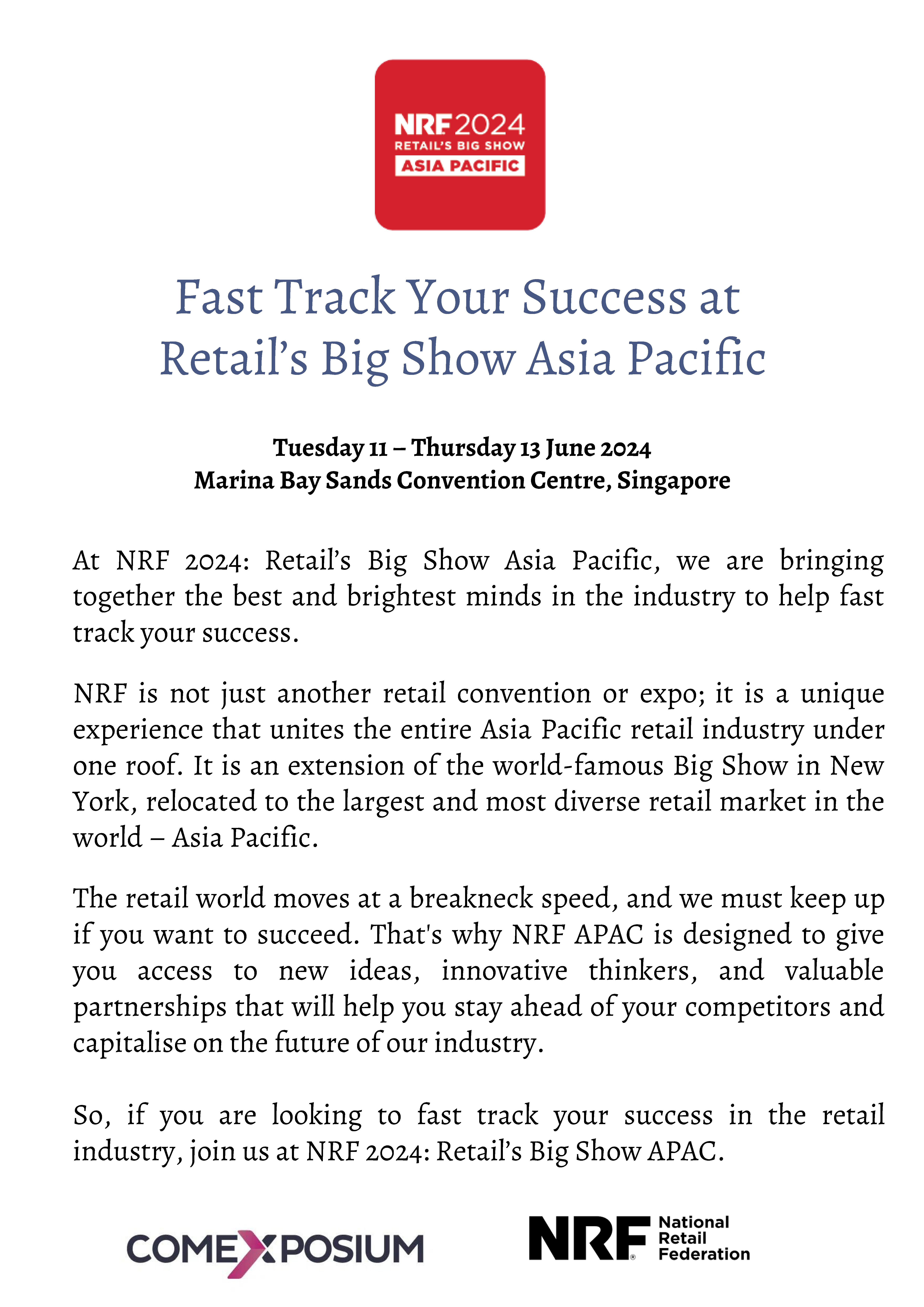 NRF 2024: Retail's Big Show Asia Pacific - Singapore Retailers Association